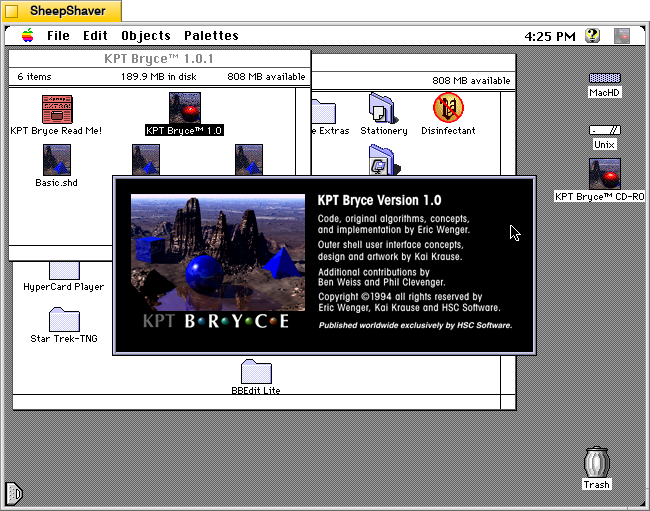 Mirrored Moment of Computing Creation: KPT Bryce for Macintosh ...