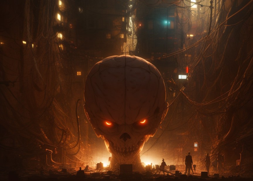 Cyberpunk AI in Hell Made with Stable Diffusion – Dynamic Subspace