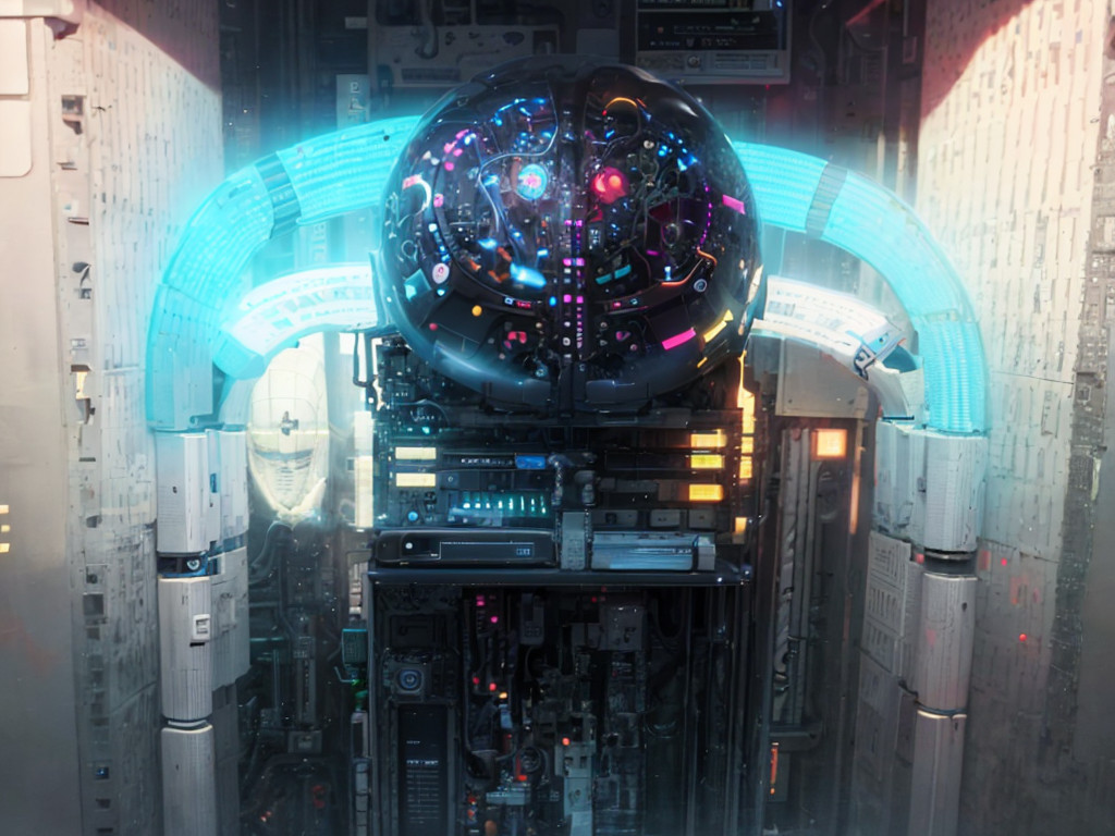 Cyberpunk Brain in a Box Image Created with Stable Diffusion – Dynamic Subspace