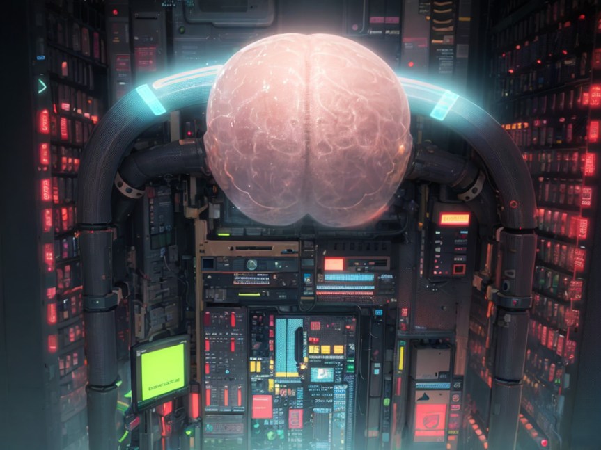 Cyberpunk Brain in a Box Image Created with Stable Diffusion – Dynamic Subspace
