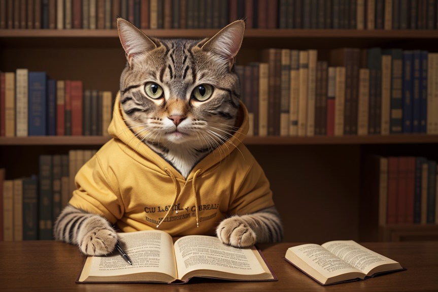 College Cat Studying in the Stacks, and Video Card Downgrade – Dynamic ...