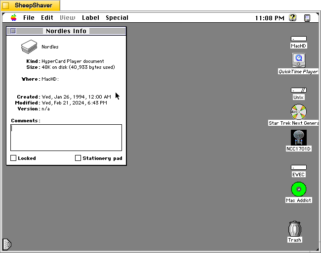 Nordles Hypercard Stack for Creating Word Combinations on Macintosh ...