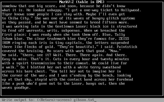 Mark V. Shaney v1.0, a Probabilistic Text Generator for MS-DOS ...