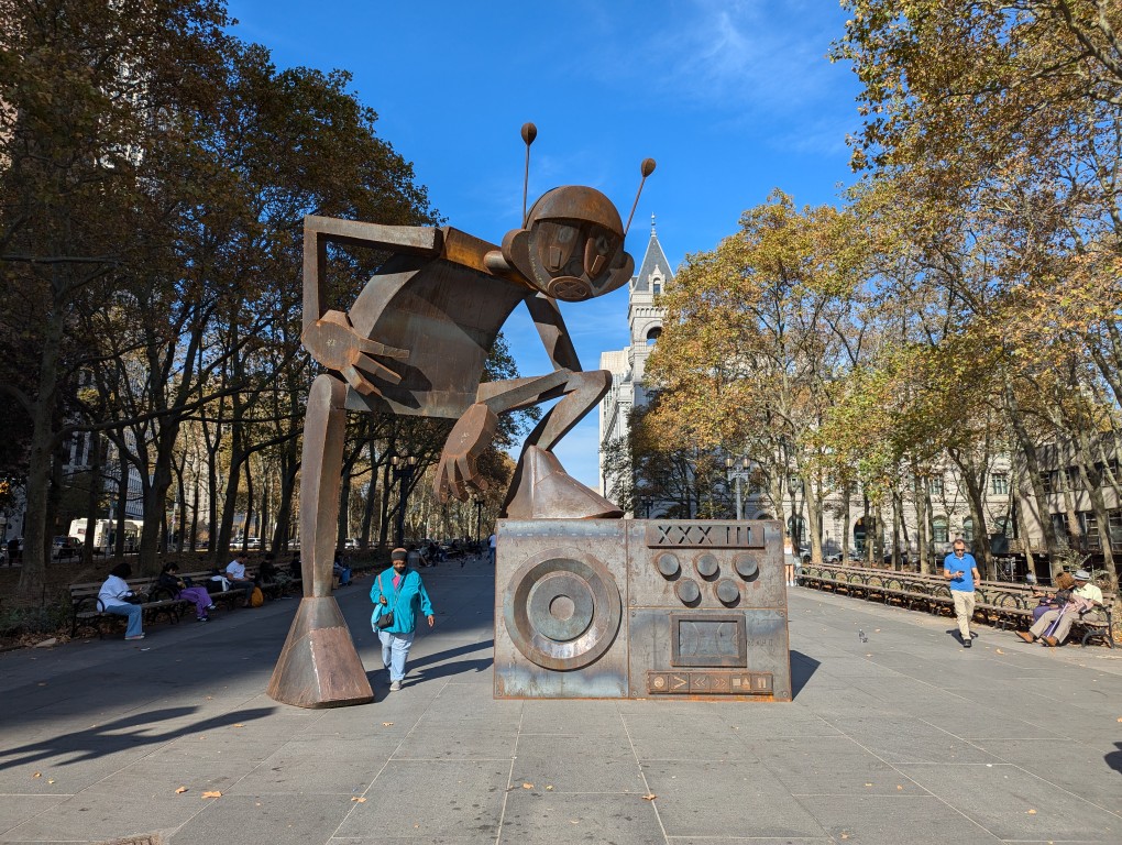Rappin’ Max Robot Metal Sculpture on Display in Columbus Park in ...